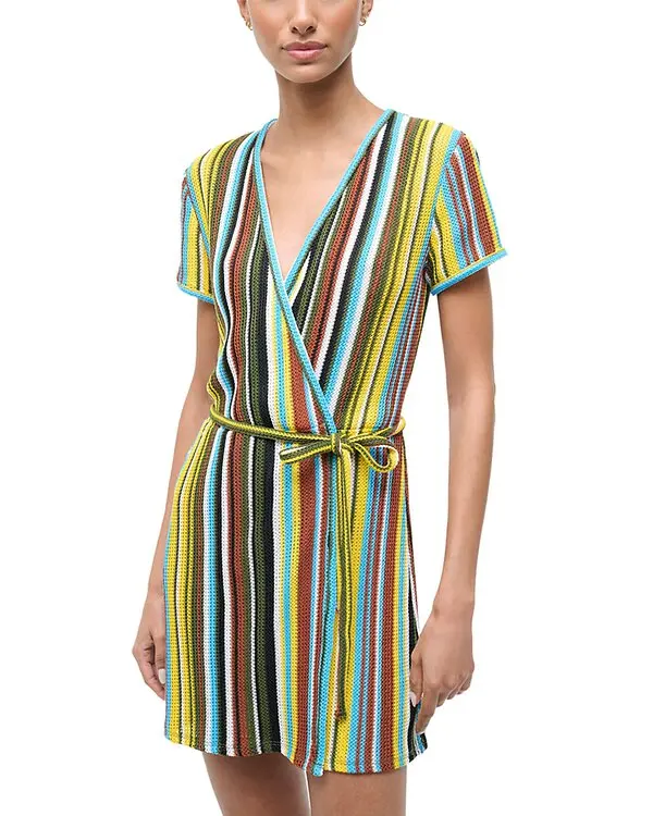 Staud Spritz Wrap Dress Swim Cover-up - Skate Stripe