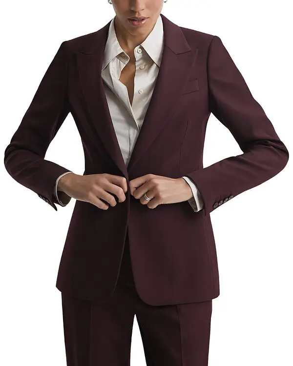 REISS Jade Single-breasted Blazer - Berry