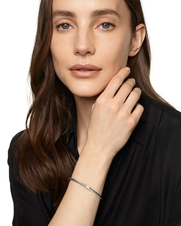 David Yurman Cable Flex X Station Bracelet - Silver