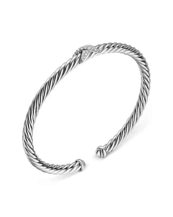 David Yurman Cable Flex X Station Bracelet - Silver