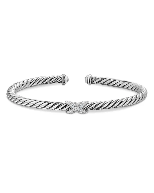 David Yurman Cable Flex X Station Bracelet - Silver