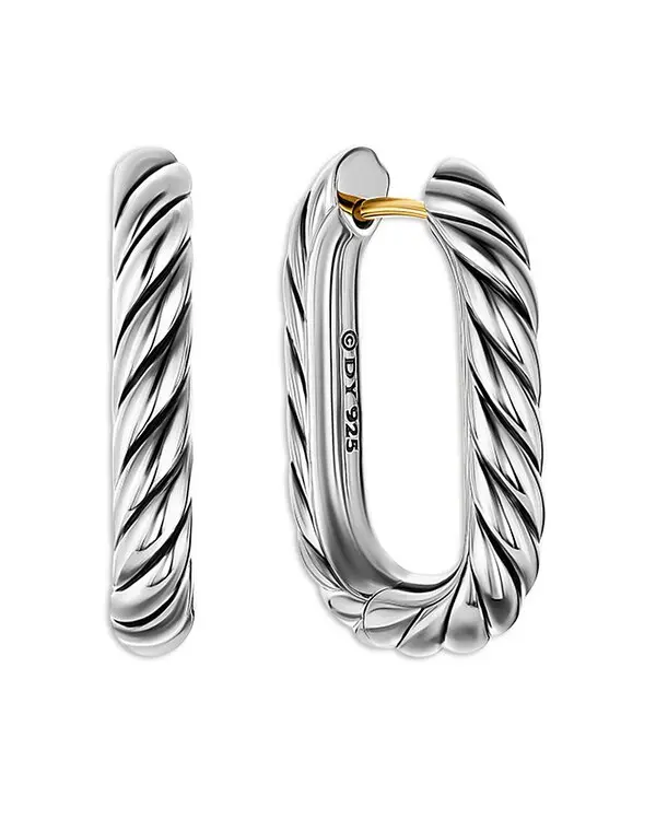 David Yurman Dy Madison Cable Hoop Earrings - Silver