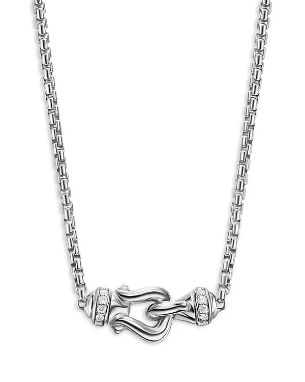 David Yurman Petite Buckle Necklace - Silver