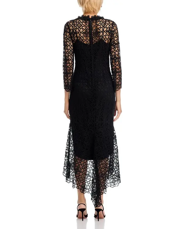 Rickie Freeman For Teri Jon Stretch Crochet Maxi Dress