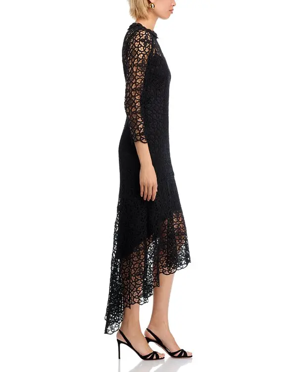 Rickie Freeman For Teri Jon Stretch Crochet Maxi Dress