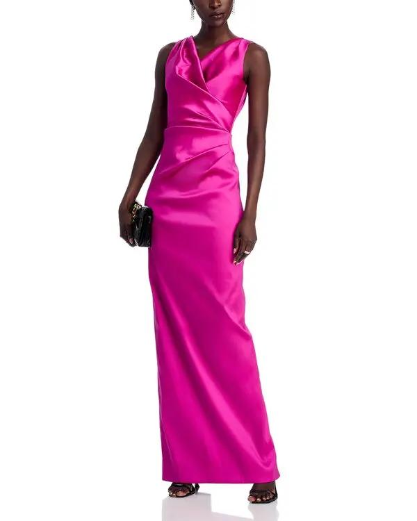 Rickie Freeman For Teri Jon Mikado Ruched Tank Gown