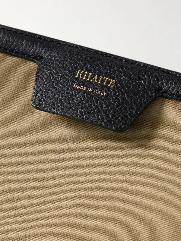 Khaite Amalia Textured Leather-trimmed Canvas Tote