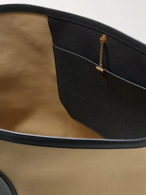 Khaite Amalia Textured Leather-trimmed Canvas Tote