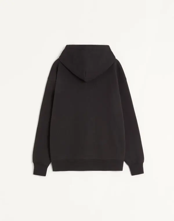 Valentino Garavani Hooded Cotton Sweatshirt With Vg Patch