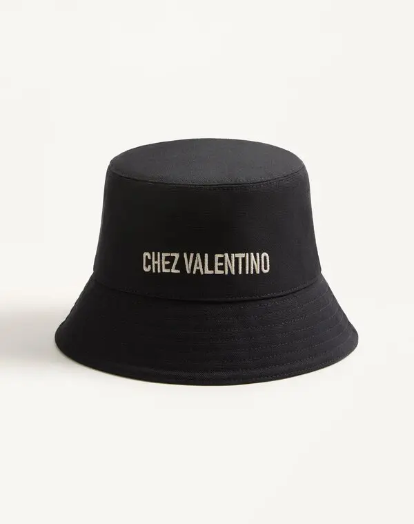 Valentino Garavani Chez Bucket Hat - Black/butter