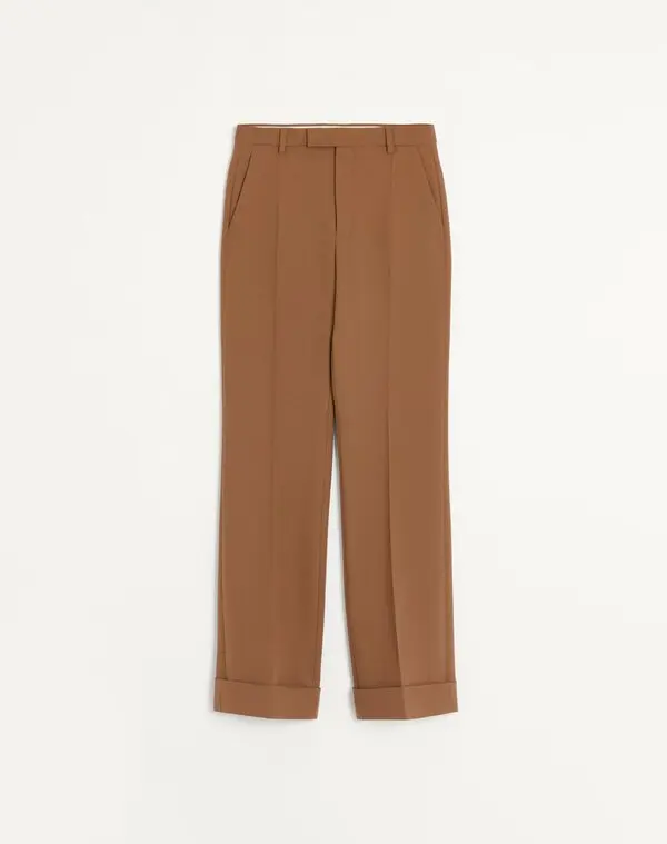 Valentino Garavani Nylon Gabardine Cuffed Trousers - Nut