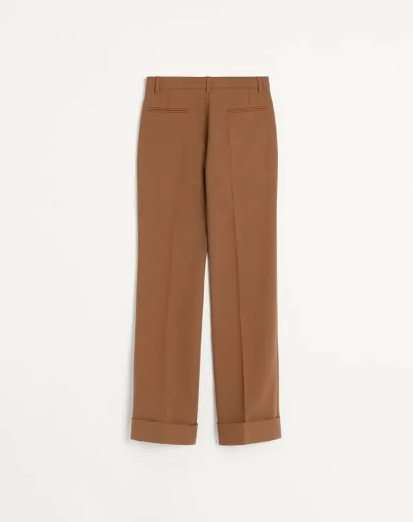 Valentino Garavani Nylon Gabardine Cuffed Trousers - Nut