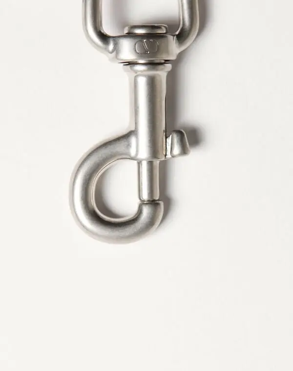 Valentino Garavani Vlogo Signature Metal Bag Charm With Key - Palladium