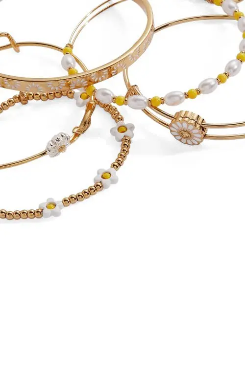 ALEX AND ANI Daisy Bangle Bracelet Set Of 5