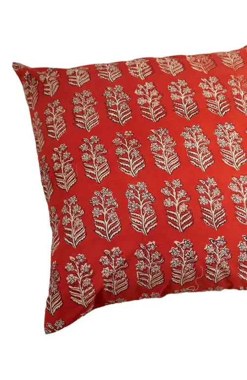 NINÉH Red Ember Hand Block Print Pillowcover