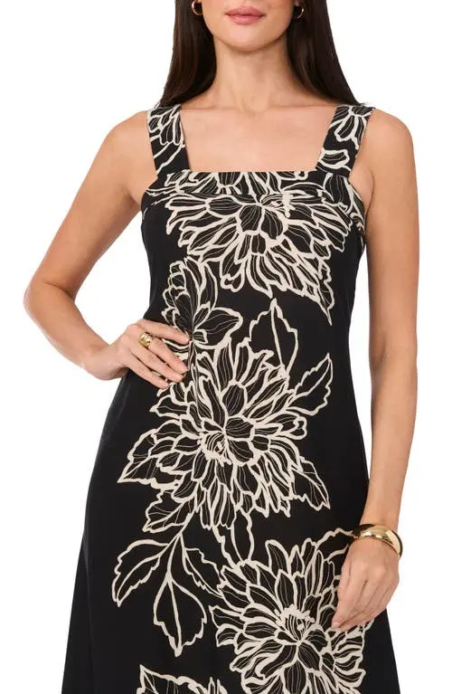Vince Camuto Floral Print Midi Dress