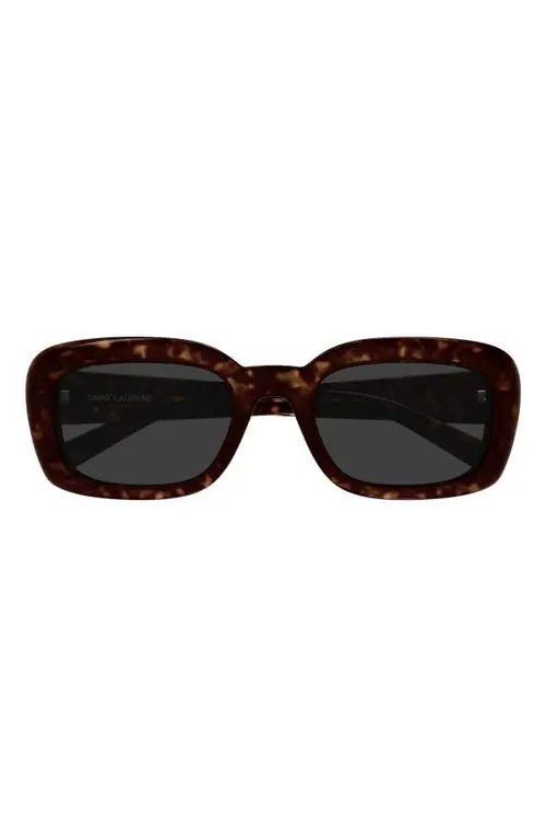 Saint Laurent Rectangular Sunglasses - Havana