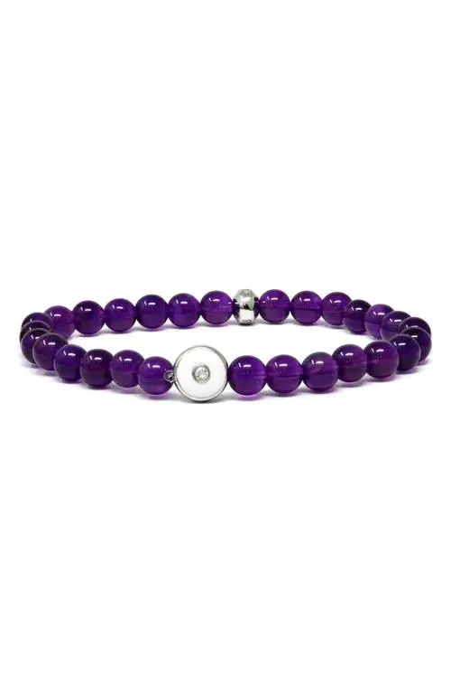 Anzie Jac + Jo Soul Amethyst Beaded Stretch Bracelet - Purple