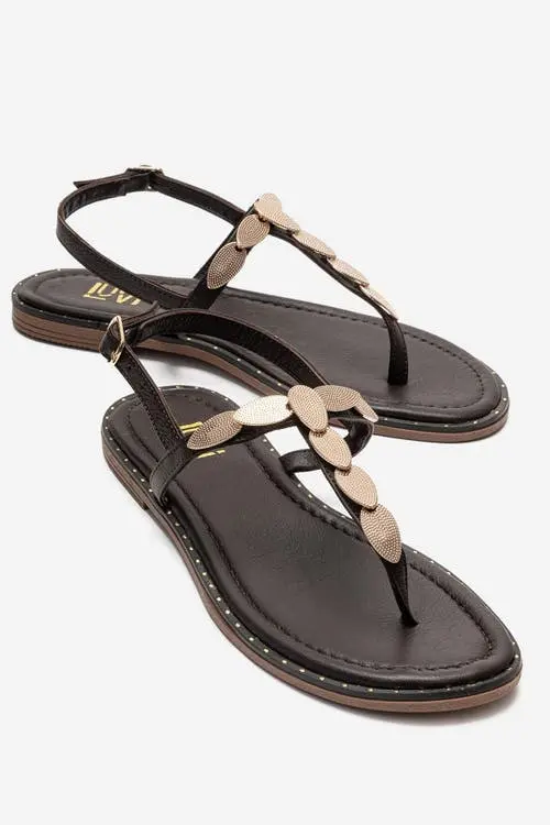 FOREVER & ALWAYS SHOES Marea Leather Flat Sandal - Brown