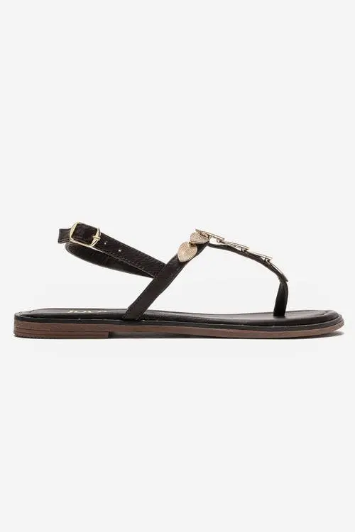 FOREVER & ALWAYS SHOES Marea Leather Flat Sandal - Brown