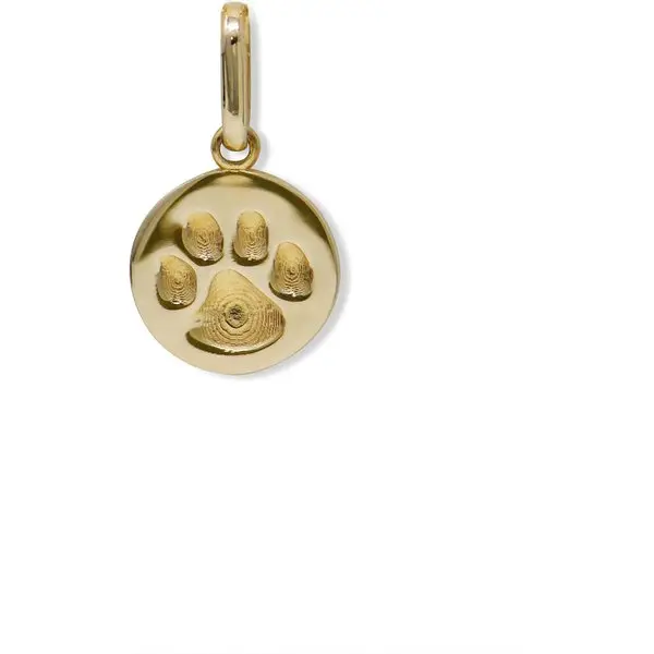 Anzie Love Letter Paw Pendant - Yellow Gold
