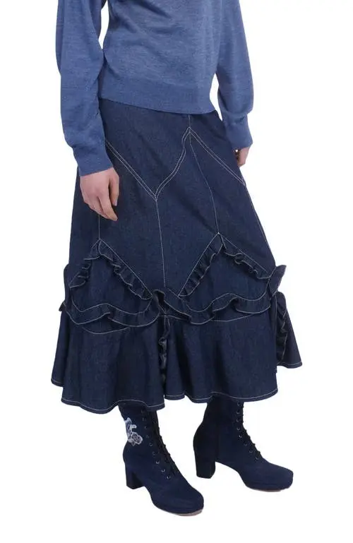 Anna Sui Ruffle Maxi Skirt