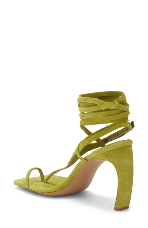 Jeffrey Campbell Bon Bon Ankle Wrap Sandal - Chartreuse Suede