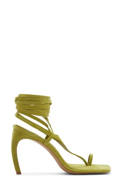 Jeffrey Campbell Bon Bon Ankle Wrap Sandal - Chartreuse Suede