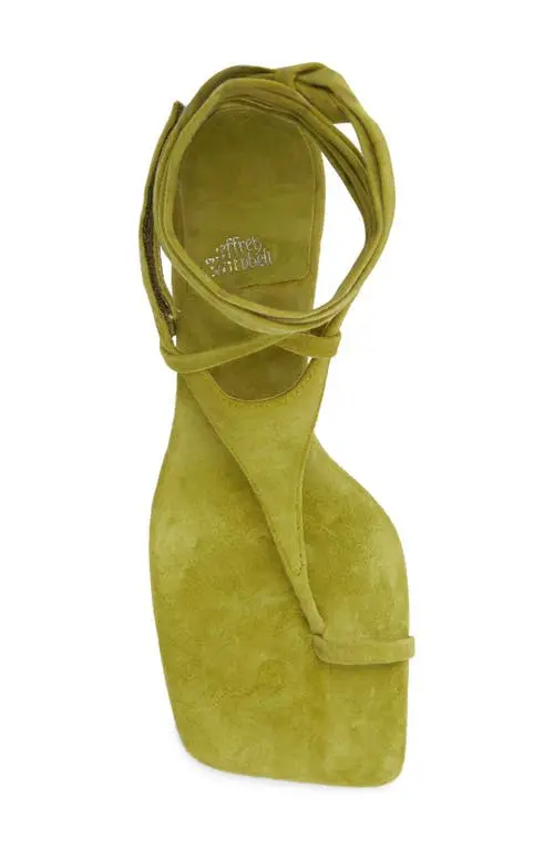 Jeffrey Campbell Bon Bon Ankle Wrap Sandal - Chartreuse Suede