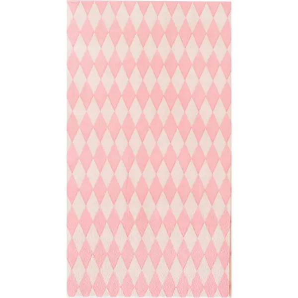 JOLLITY & CO Harlequin Guest Napkins - Tickle Me Pink