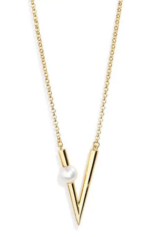 Mikimoto Akoya Pearl Triangular Pendant Necklace - 18ky