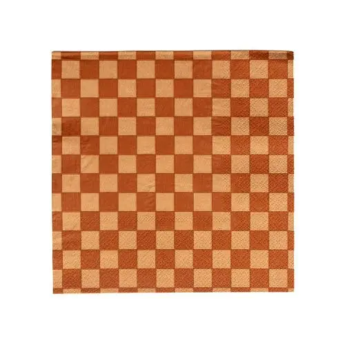 JOLLITY & CO Checkered Large Napkins - Café Con Leche