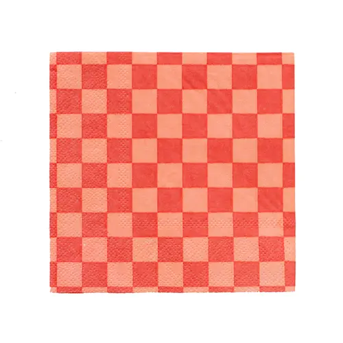 JOLLITY & CO Checkered Large Napkins - Cherry Crush