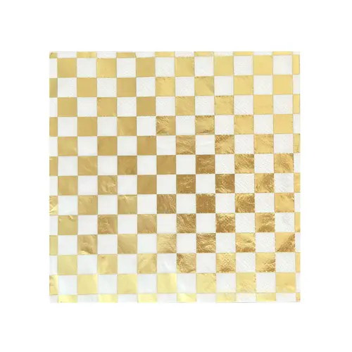 JOLLITY & CO Checkered Large Napkins - Gold Clash