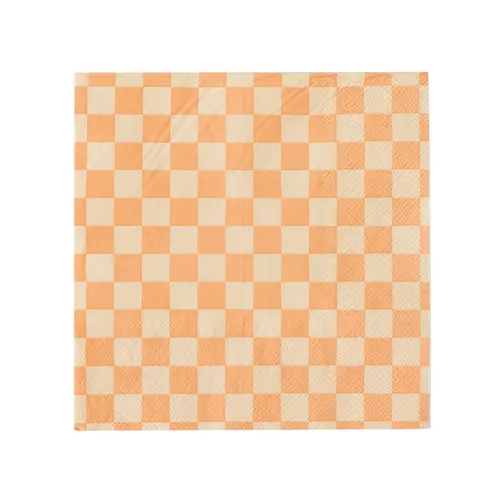 JOLLITY & CO Checkered Large Napkins - Peaches N' Cream