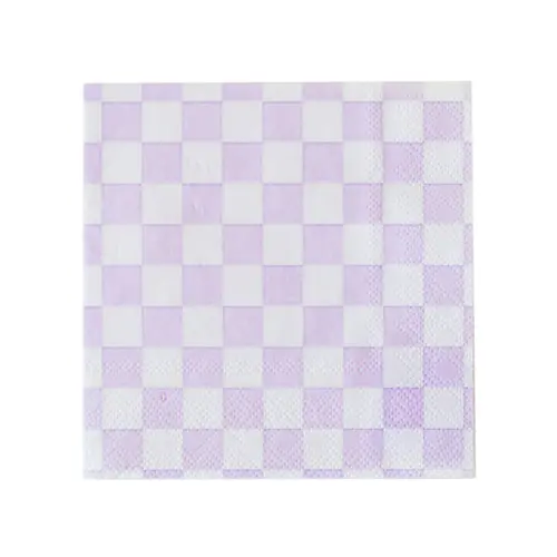 JOLLITY & CO Checkered Large Napkins - Purple Posse