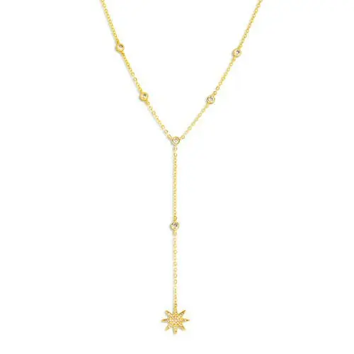 MAZIN JEWELS Starburst Lariat Necklace - Gold