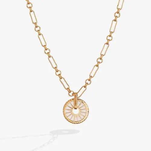 ALEX AND ANI Mother-of-pearl Starburst Toggle Necklace - Gold