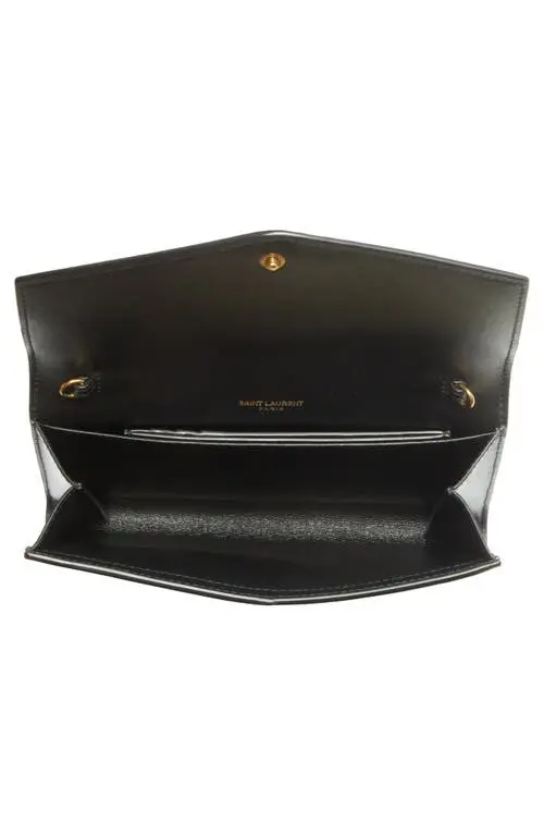 Saint Laurent Uptown Leather Wallet On A Chain