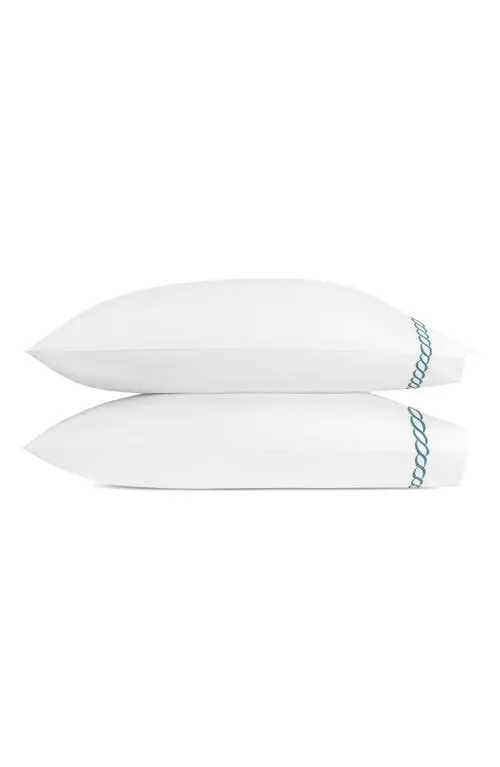 MATOUK Classic Chain Set Of 2 Pillowcases - Aqua