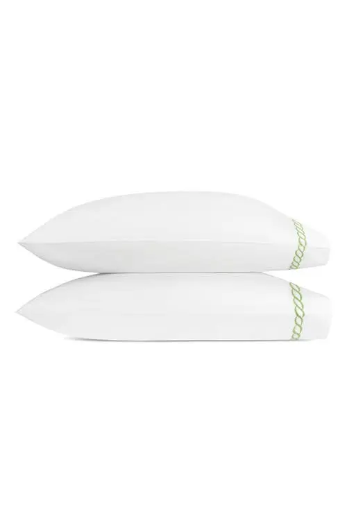 MATOUK Classic Chain Set Of 2 Pillowcases - Spring Green