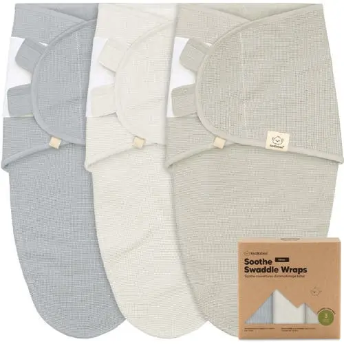 KEABABIES 3-pack Soothe Swaddle Wraps - Granite