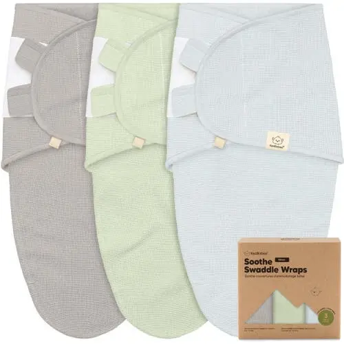 KEABABIES 3-pack Soothe Swaddle Wraps - Ripple
