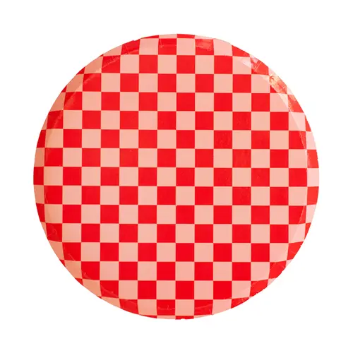 JOLLITY & CO Checkered Dinner Plates - Cherry Crush