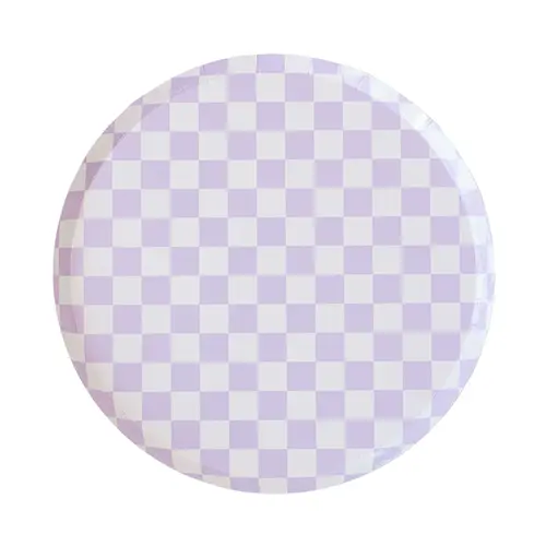 JOLLITY & CO Checkered Dinner Plates - Purple Posse