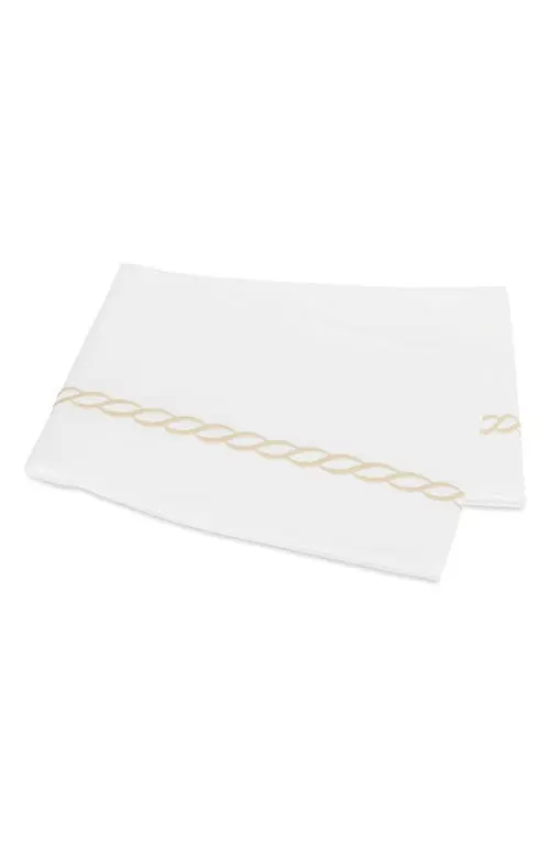 MATOUK Classic Chain Cotton Percale Flat Sheet - Ivory