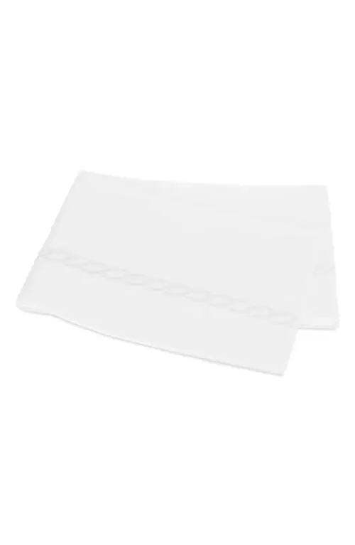 MATOUK Classic Chain Cotton Percale Flat Sheet - White