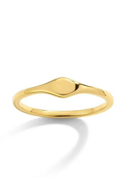 MAZIN JEWELS Micro Signet Ring - Gold