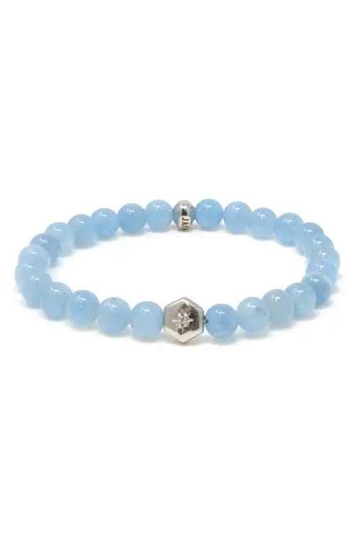 Anzie Jac + Jo Soul Aquamarine Beaded Stretch Bracelet - Blue