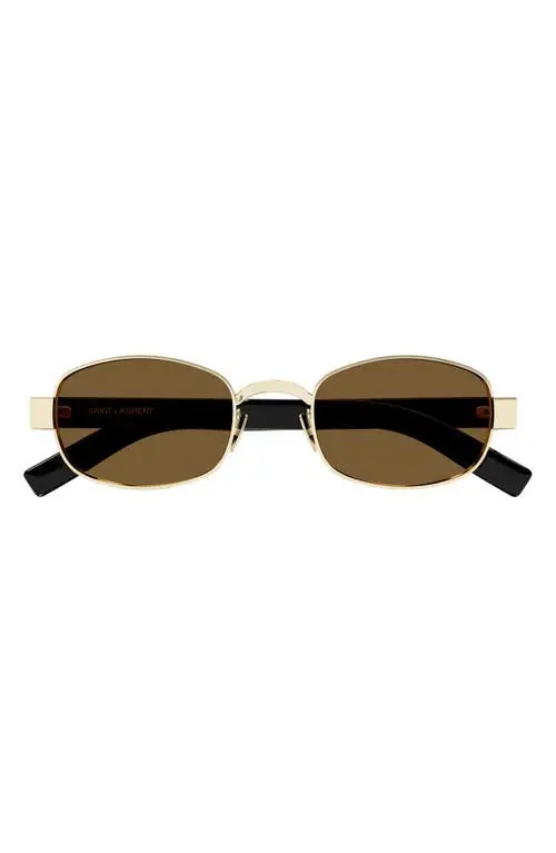 Saint Laurent Sl 706 Oval Sunglasses - Gold
